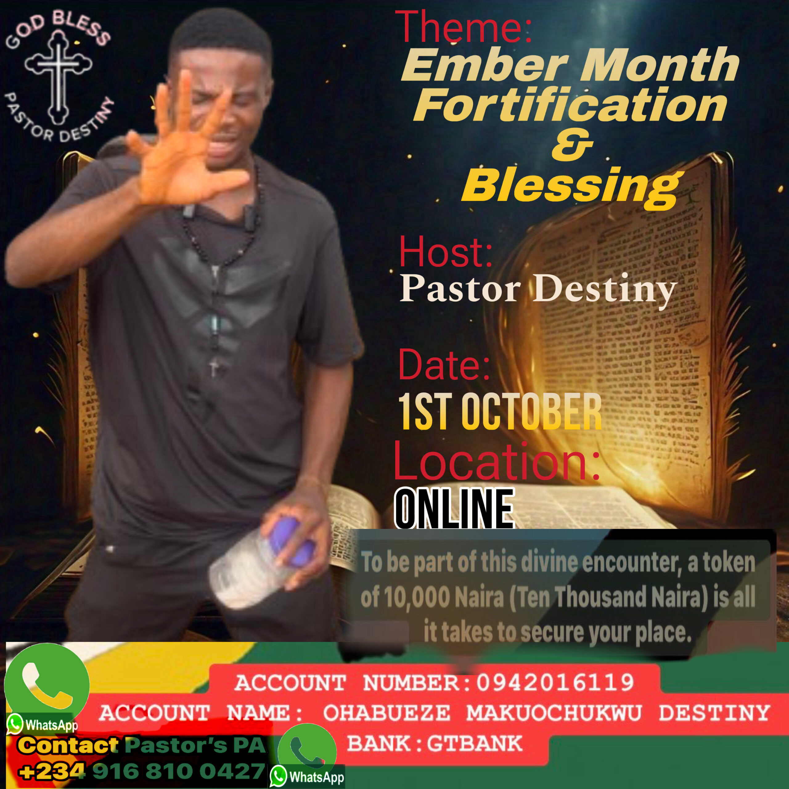 Join the Ember Month Fortification & Blessing with Pastor Destiny ...